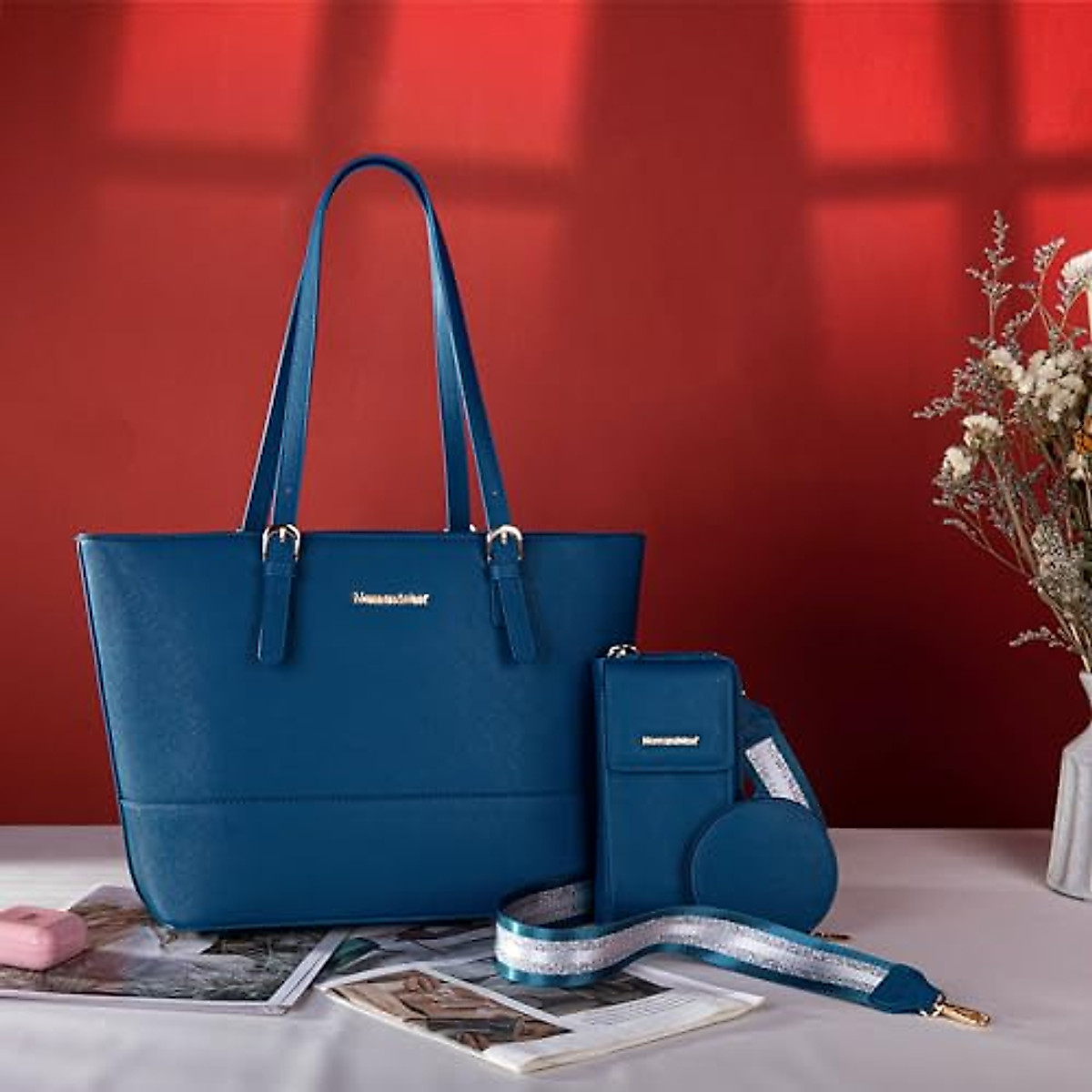 Montana West Purses and Handbags for Women Tote Purse and Wallet Set Shoulder Satchel Bag for Women 3PCS MWC3-179BL