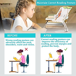 Gearking Book Stand for Reading 360° Rotate Adjustable Book Holder Multi Heights Angles Adjustable Cooking Bookstands for Child Textbook/Recipe/Magazine/Ipad