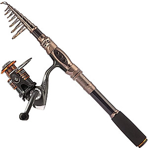 PLUSINNO Fishing Rod and Reel Combos, 102Pcs Fishing Lures,Saltwater Freshwater Resistant Fishing Gear