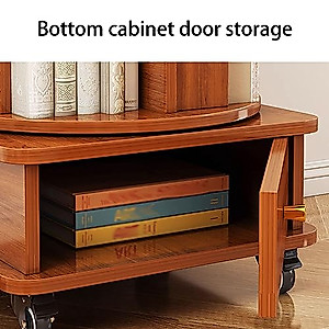 BBAUER Book Shelf Rotating, 360 Rotating Bookcase, Rotating Bookshelf 6 Tier, Mobile Bookshelf with Wheels, for Home Office, Study Room