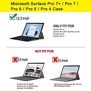 Microsoft Surface Pro 7 Case - MAITTAO Surface Pro 7+ / Pro 6 / Pro 5 2017 / Pro 4 12.3 Inch Tablet Case Accessories Slim Light Folio Stand Case Built-in Surface Pen Holder, Creative Marble 5