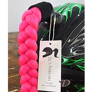 HHongJM Helmet Pigtail Motorcycle Helmet Ponytail Bicycle Helmet Braids Hair Tails Used for Any Helmets/Reusable Design 24Inch (Helmet Not Included)
