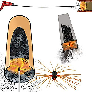 Chimney Cleaning Brush Fireplace Flue Sweep Whip Cleaner Tools 20 Feet Rotary System Flexible Rods Kit Drill Powered