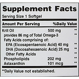 Nature's Bounty Krill-500 mg Oil, 30 Softgels