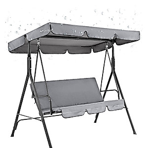 Doefo Garden Swing Set - UV Resistant Patio Replacement Swing & Swing Seat, Waterproof Polyester Swing Canopy Top Fit Most 3 Seater Swings