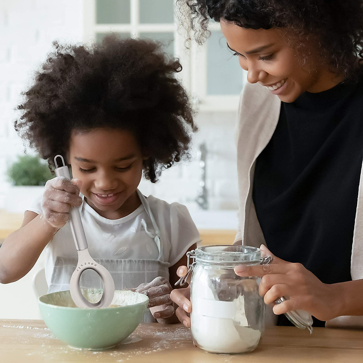 DOUGHTY - Dough Kneading & Mixing Tool - Stainless Steel Hand Mixer - Ideal for Thick Sticky Doughs - Great Bread Kneading Tool & Danish Dough Whisk Alternative - Gift Box Included