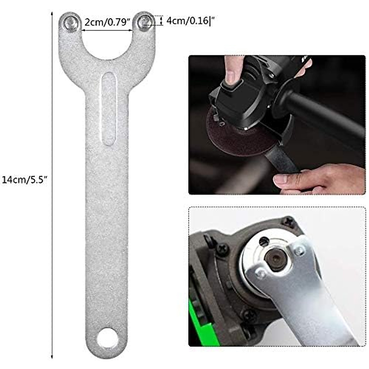 Homhelar Grinder Flange Angle Wrench Spanner Metal Lock Nut for Dewalt Makita 193465-4 Bosch Black & Decker Ryobi 4.5" 5" 5/8-11