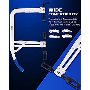 Orion Motor Tech Universal Valve Spring Compressor Tool, Valve Spring Removal Tool & Adjustment Tool with 1" & 1-3/16" Adapters, Direct Action Valve Spring Compression Tool for Cars Trucks and More