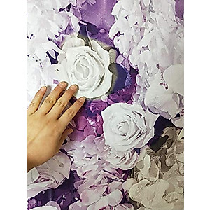 2.2x1.5m Photography Backdrops Purple Flowers Curtain Wedding Backdrop Bridal Shower Spiral Decorations Floral 3D Backdrop Table Dessert Decor Photoshooting Background XT-6708