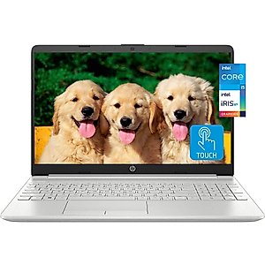 2021 HP 15 Business-Laptop, 15.6" HD Touchscreen, 11th Gen Intel Core i5-1135G7-Processor, Intel Iris Xe Graphics, Windows 10 Home, Backlit Keyboard, Silver, KKE-Mousepad (16GB-RAM | 512GB SSD)
