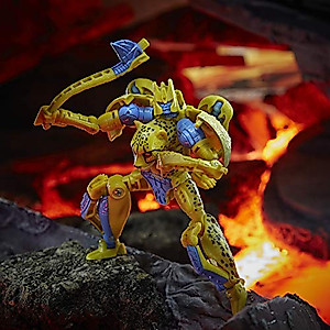 Transformers Toys Generations War for Cybertron: Kingdom Deluxe WFC-K4 Cheetor Action Figure - Kids Ages 8 and Up, 5.5-inch