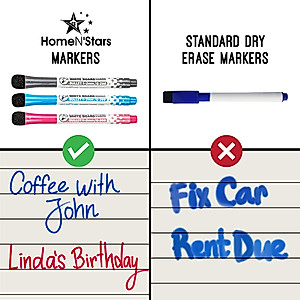 Magnetic Weekly Dry Erase Board Calendar Whiteboard - Magnetic Weekly Planner for Refrigerator - Stain Resistant Nano Technology - 3 Fine Tip Markers and Eraser, 10 Highlight Icons 16inchX12inch