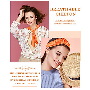 2pcs Orange Large Square Scarf Halloween Costume Head Scarf Neck Scarf Skinny Scarf Headscarf for Men Women, 35 x 35 Inch