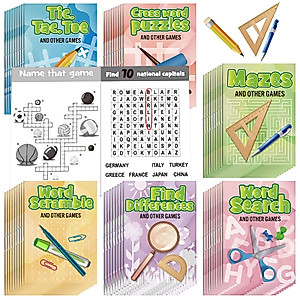Hungdao 48 Pcs Mini Activity Books for Boys and Girls, Fun and Games, Challenging Activities Include Mazes, Word Scramble and More Bulk Gifts for Students Party Classroom Goodie Bag Stuffers