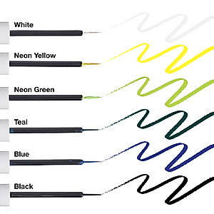 Ruby Kisses Color Liquid Eyeliner Water Resistant Long Lasting Eyeliner 3 ml (0.10 fl.oz.) (Neon Green)