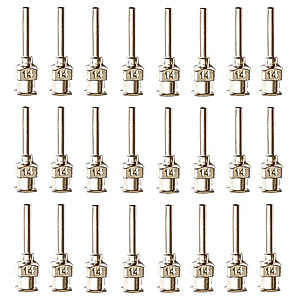 24 Pack - Dispensing Needles with Luer Lock 14 Ga x 0.5 Inch Length, All Metal 304 Stainless Steel, Blunt Tip for Refilling E-Liquid, Inks and Syringes