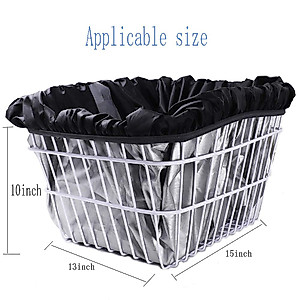 Hoobbii Waterproof Bike Basket Liner - Waterproof Rain Cover Fits Most Bicycle Baskets.
