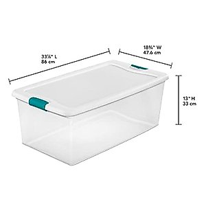 Sterilite 106 Quart Clear Plastic Stackable Storage Container Bin Box Tote with White Latching Lid Organizing Solution for Home & Classroom, 20 Pack