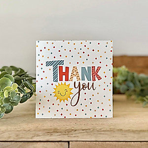 Honeyplum Lil Ray of Sunshine Thank You Cards - Pack of 36 Cards With Matching Envelopes - Small Thank You Cards Sized 5 x 5