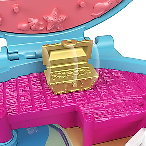 Polly Pocket Compact Playset, Dolphin Beach with Micro Polly, Mermaid Doll & Accessories, Travel Toys with Surprise Reveals