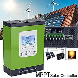 SUNNYSKY Solar MPPT Solar Charge Controller 12V/24V/48V 60A Solar Charge Controller for Lithium Battery and Lead-Acid Batteries with Intelligent LCD Display