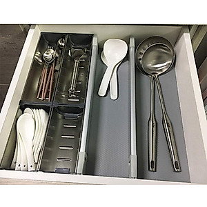 EVA Washable Waterproof Non-Adhesive Shelf Drawer Liner Roll for Refrigerator Kitchen Bathroom Cabinets Drawer Shelves Cupboard (Grey)