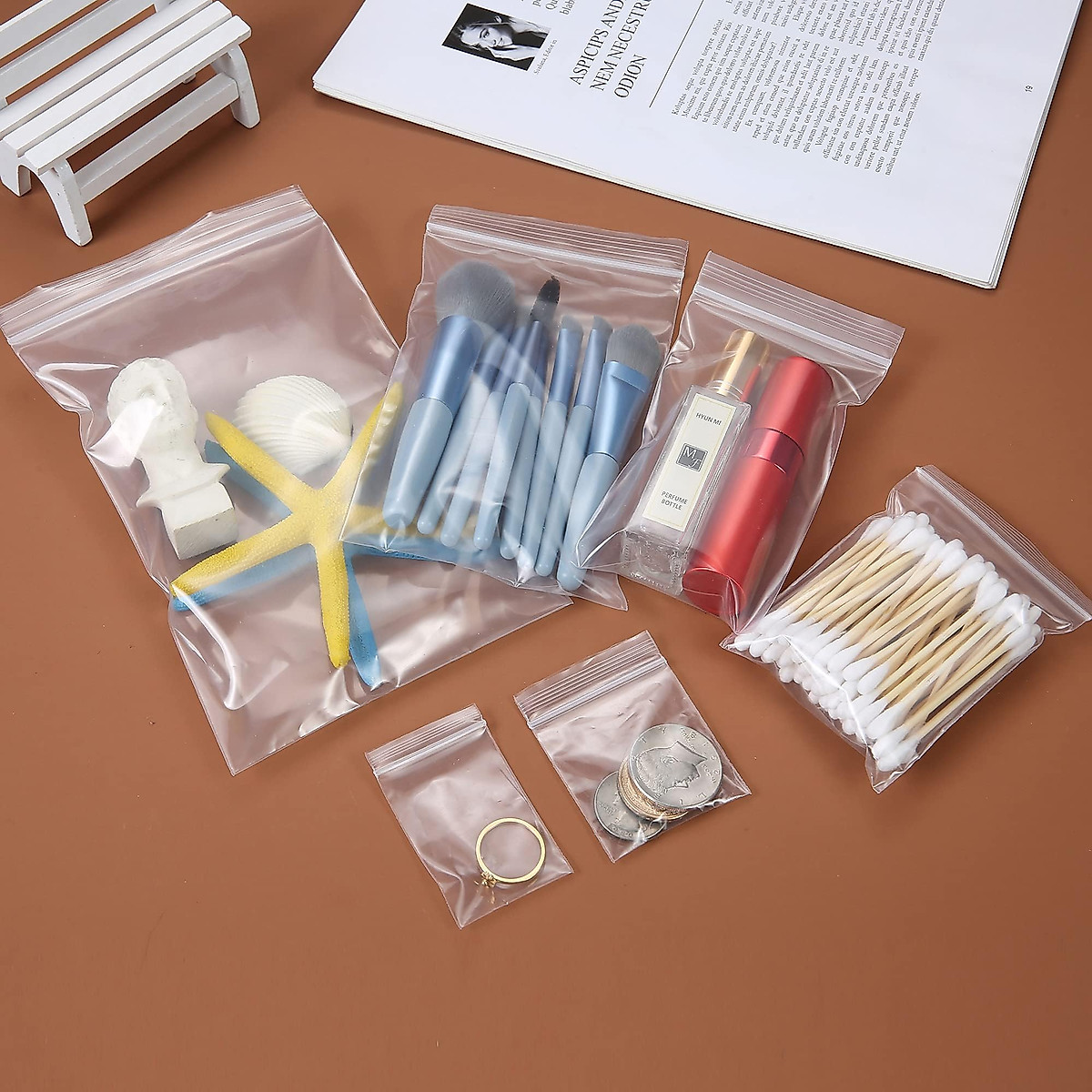 200 Pcs 1.5" x 1.5" Small Thick Heavy Duty Clear Reclosable Zip Poly Lock Bags Durable Seal Resealable Zipper Bags Jewelry Earrings Pill Zip Bag