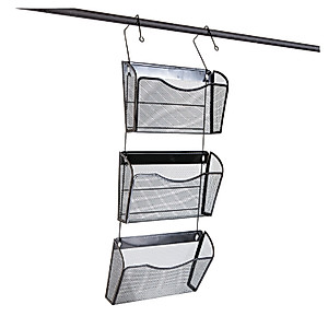 Universal 20011 Mesh Three-Pack Wall Files with Hanger, Letter, Black