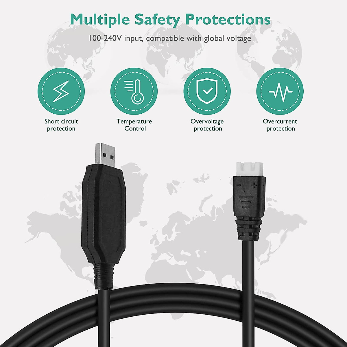 for Splatrball Gun Charger, Lnauy Charging Cable Compatible with Splatrball SRB1200 SRB400-SUB SRB400 Water Gel Ball Bead Blaster Power Supply Adapter with XH-3P Connector Plug Cord 1 Pack