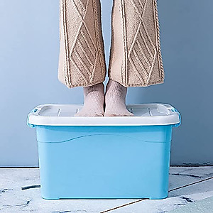 WUWEOT 4 Pack Plastic Storage Bin with Lid, Latch Boxes Storage Container With Handles, Stackable Totes for Toys Art Crafts Tools Pantry