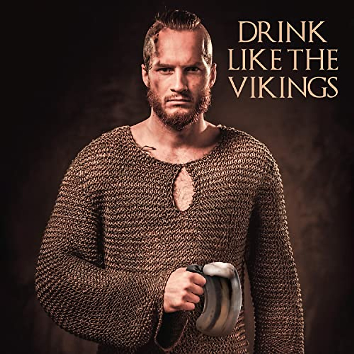 VIKING CRAFT Drinking Horn Mug - Hand Crafted 20oz Beer Mug Set with 2 Horn Cups - Great Viking Gifts for Men, Viking Decor Beer Stein, Norwegian Mead Tankard Mug, Medieval Viking Mug, Coseplay, LARP