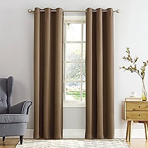 Sun Zero Easton Energy Saving Blackout Grommet Curtain Panel, 40" x 84", Barley