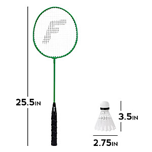 Franklin Sports Badminton Rackets - Glow in the Dark 2 Player Racket Set - Set of 2 Rackets and 2 Birdies - Adult + Kids Badminton Rackets