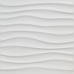Art3d Plastic 3D Wall Panel PVC Wave Wall Design, White, 19.7" x 19.7" (12-Pack)