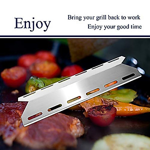 Folocy 17 5/16" Grill Heat Plates Tent Burner Cover BBQ Gas Grill Replacement Parts for Charmglow 720-0234, 720-0289, Nexgrill 720-0234, 720-0289, 720-0335, Kirkland 720-0025, Perfect Flame 720-0335