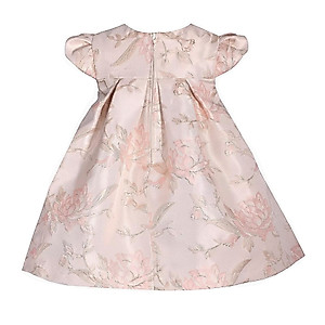 Bonnie Jean Girls 3M-4T Bow Front Pleated Trapeze Special Occasion Dress (Pink Lotus, 3-6M)
