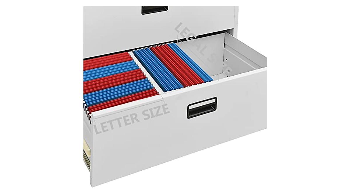 Festnight 5-Drawer Steel Filing Cabinet with Lock - Heavy Duty Storage