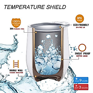 Nurse Gifts for Women, Best Nurse Ever, Thanksgiving Christmas Birthday, 12 oz Stainless Steel Nurse Travel Wine Tumbler with Lid, Straw and Gift Box