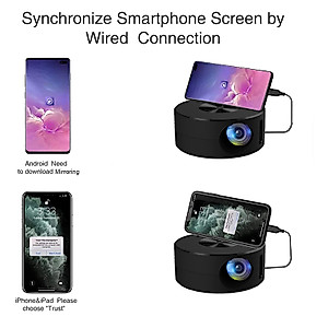 TOPOB Ultra-Small Portable Projector, can be Connected to External Earphone Audio Micro Mini Mobile Phone Projector YT200