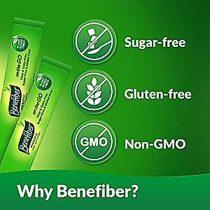 Benefiber On the Go Prebiotic Fiber Supplement Powder for Digestive Health, Daily Fiber Powder, Unflavored Powder Stick Packs - 28 Sticks (3.92 Ounces)