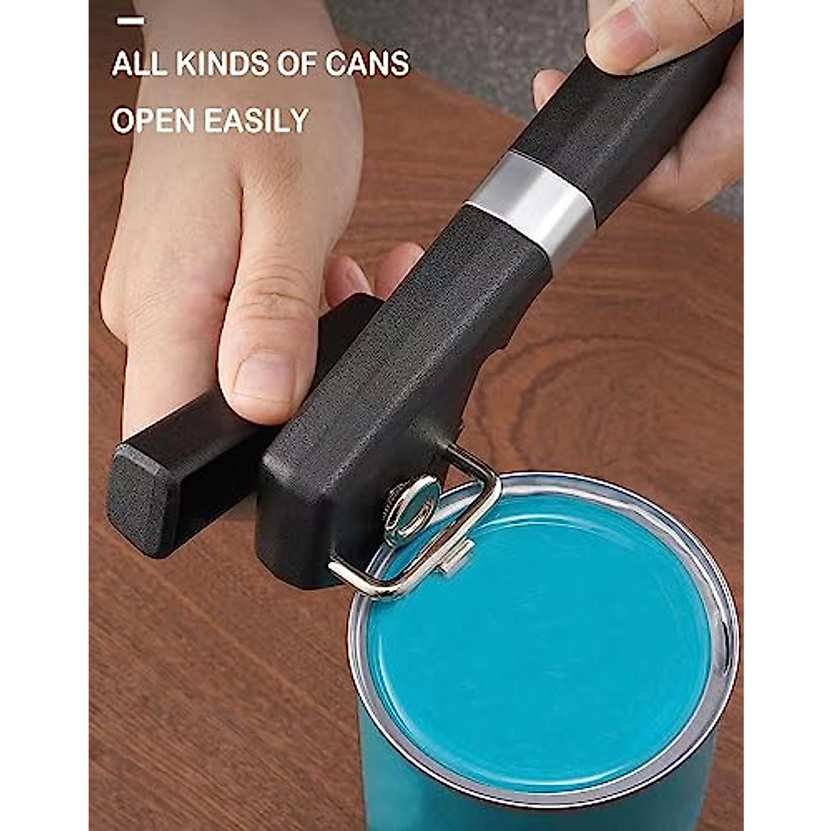 Tourvee Safe Cutting Bottle Opener for Kitchen and Restaurant - Handheld Bottle Opener, Manual, Smooth Edge; Food grade stainless steel bottle opener (black)