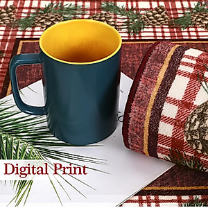 RUGSREAL Christmas Area Rug 8x10 Non Slip Washable Rug Pine Cones Area Rug Low Pile Ultra Thin Indoor Throw Carpet Rug for Laundry Dining Room, Red