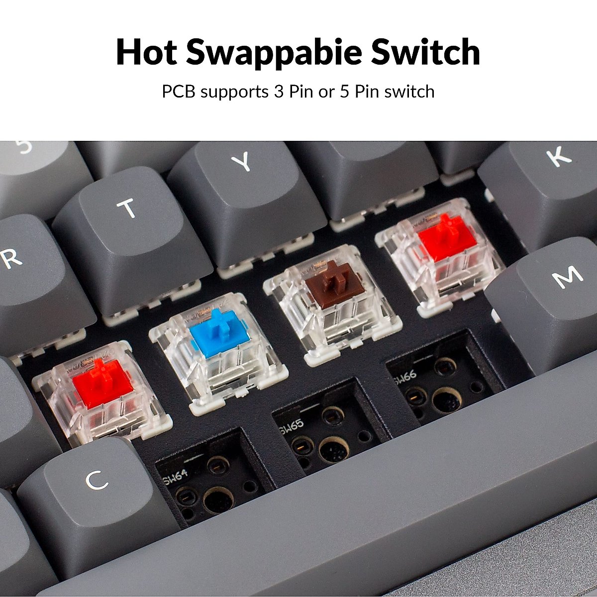 Keychron Q2 Wired Custom Mechanical Keyboard, QMK/VIA Programmable Macro, Full Aluminum, Hot-Swappable Gateron G Pro Red Switch, 65% Layout Double Gasket Compatible with Mac and Windows - Grey
