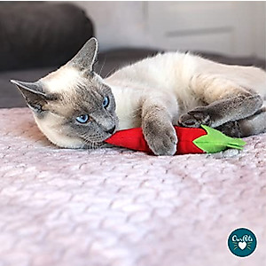 Cosmic OurPets 100-Percent North American Catnip Filled Chili Cat Toy-Hot Stuff (Interactive Cat Toy, Catnip Toys for Cats, Cat Chew Toy, Catnip Toys)
