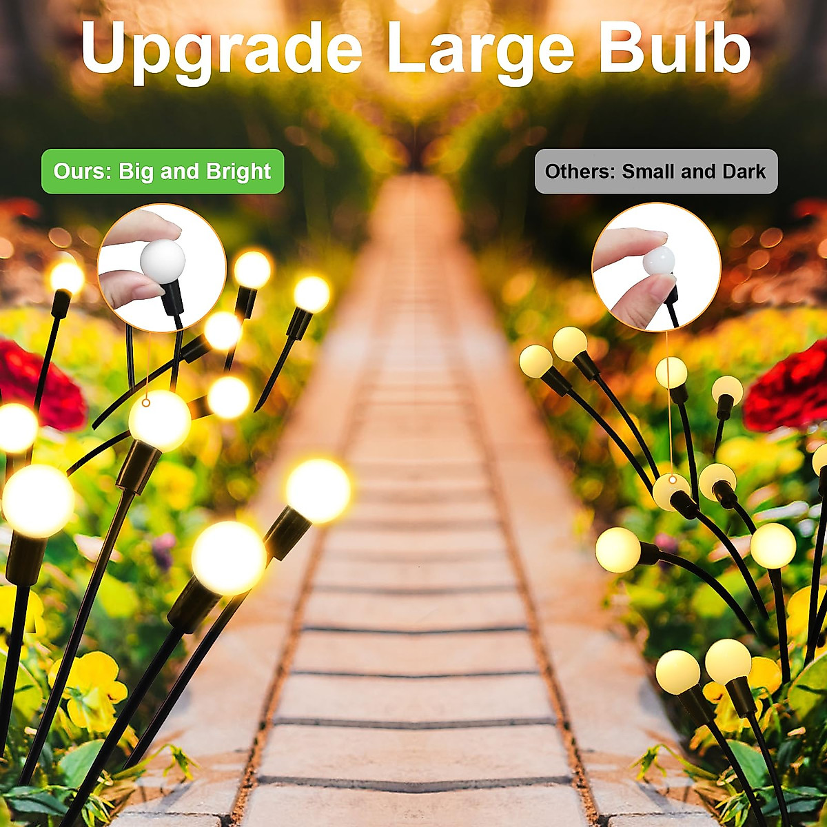 QIZIYARDALL 4 Pack Solar Garden Lights Outdoor, 40 LEDs Solar Firefly Swaying Lights Outdoor Decorations, Waterproof for Patio Pathway Outdoor Decor