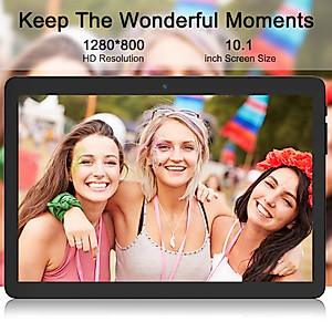 Winsing Android Tablet 10 Inch, Tablets Android with 32 GB ROM, Expand to 128 GB,3G Unlocked Phablet with Sim Card Slot, WiFi, Bluetooth, GPS, Black, Gifts for Mother's Day Bluetooth, Black