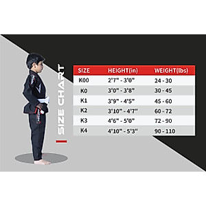 Vector Sports Kids Brazilian Jiu Jitsu BJJ Gi with Free White Belt 100% Cotton Pearl Weave Kimono Ultra Lightweight Preshrunk Fabric (Navy, K2)