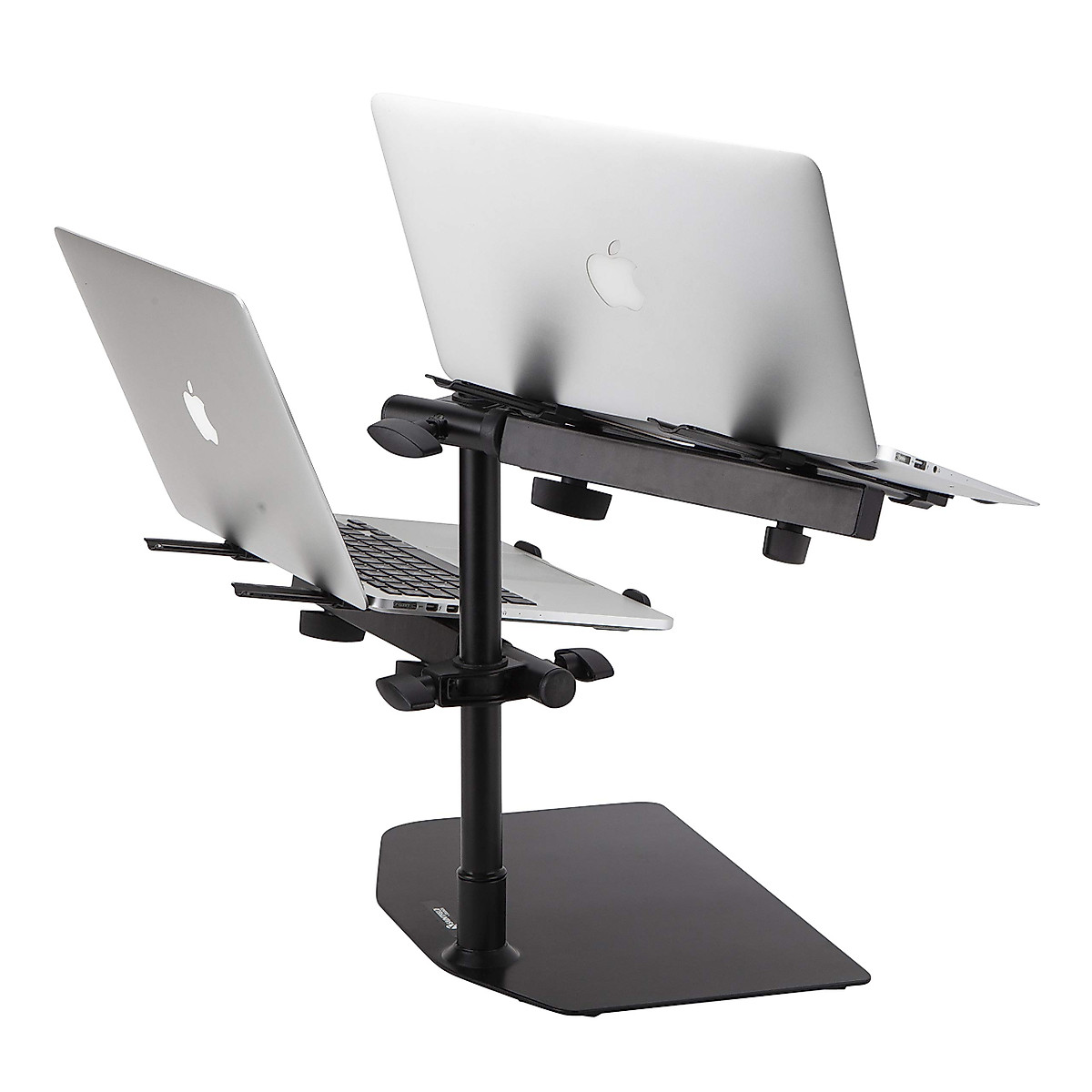 Saintfield Studios - Universal Dual Laptop Stand with Adjustable Height - Double DJ Laptop Holder, Ideal for 2 Devices - Complete with Cable Organizer Pouch