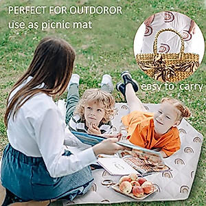 Hexagon Playpen Mat, Baby Floor Mat Fits Regalo Play Yard 6 Panel Playpen and Hiccapop PlayPod, Portable Playpen Mattress,Non Slip, Baby Essentials, Rainbow