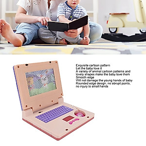 Kids Exploration Toy Laptop Educational Learning Computer, Children's Educational Interactive Computer with 20 Learning Activities and 30 Pieces of Popular Music, Birthday (Pink)